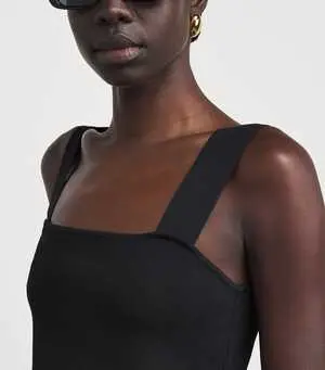 Maje Square-neck Cropped Top - Black