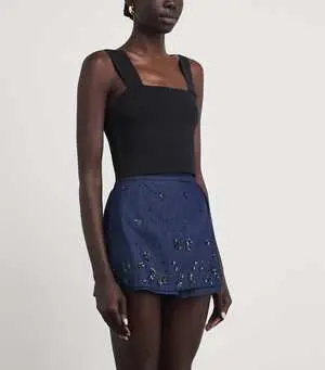 Maje Square-neck Cropped Top - Black