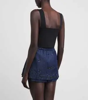 Maje Square-neck Cropped Top - Black