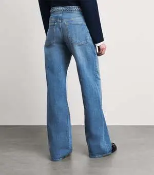Maje Braided High-rise Flare Jeans