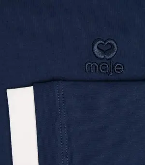 Maje Cotton Layered T-shirt With Logo