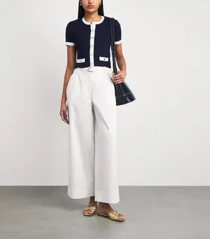 Maje Contrast Trim Cardigan