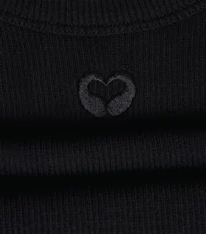 Maje Stretch-cotton Ribbed T-shirt - Black