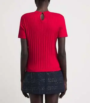Maje Cotton-blend Cable Knit Sweater