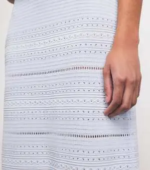 Maje Ruffled Pointelle-knit Midi Skirt - Blue