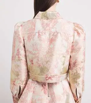 Alice + Olivia Jacquard Lana Cropped Jacket
