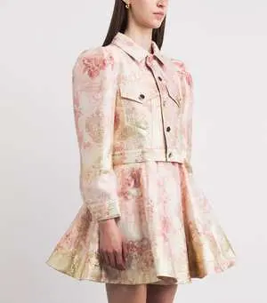 Alice + Olivia Jacquard Lana Cropped Jacket