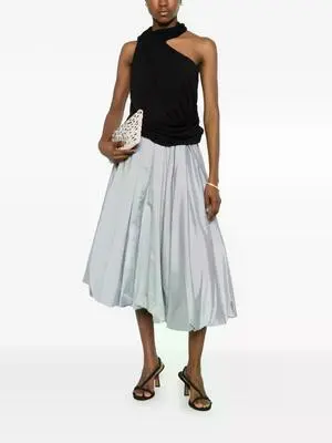 CURIEL A-line Midi Skirt - Blue