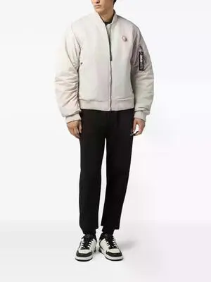 PLEIN SPORT Icon Bomber Jacket - Neutrals