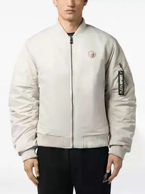 PLEIN SPORT Icon Bomber Jacket - Neutrals