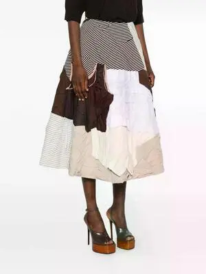 Moschino Patchwork Midi Skirt - Neutrals