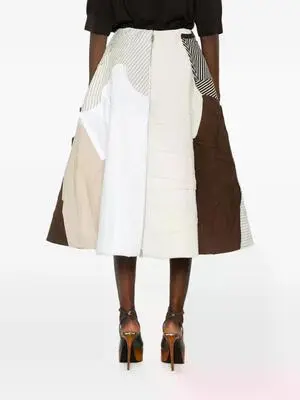 Moschino Patchwork Midi Skirt - Neutrals