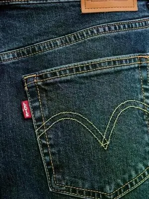 LEVI'S Denim Midi Skirt With Front Slit