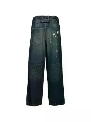 Mihara Yasuhiro Baker Stickers Jeans - Blue