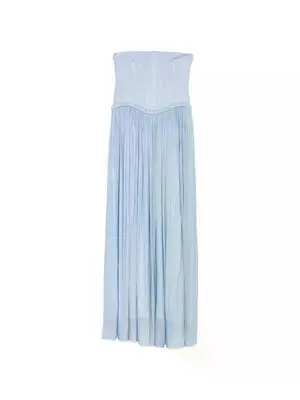 Strapless Pleated Maxi Dresses