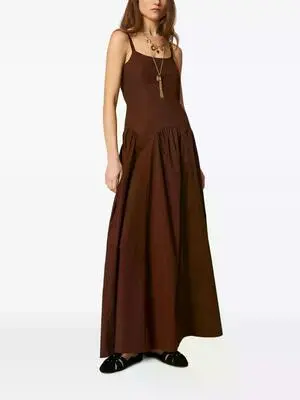 TWINSET Gathered Poplin Maxi Dress
