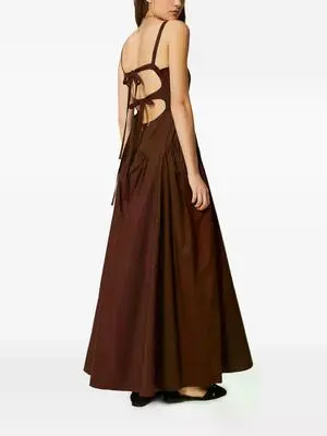 TWINSET Gathered Poplin Maxi Dress