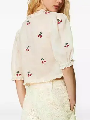 TWINSET Lace Belted Shorts With Scalloped Trim