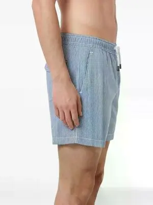 Fedeli Striped Swim Shorts - Blue