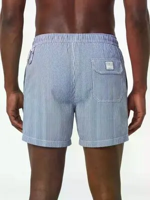 Fedeli Striped Swim Shorts - Blue