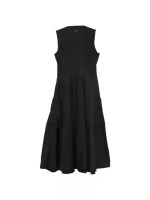 Dkny V-neck Midi Dress - Black