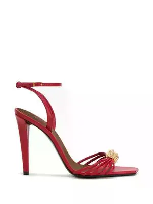 GIUSEPPE ZANOTTI Orchid Crystal Brooch Sandals