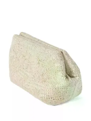 Brunello Cucinelli Linen And Cotton Knit Pouch Bag - Neutrals
