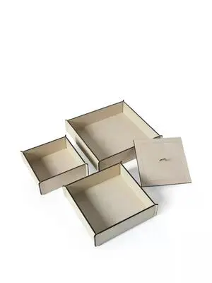 Brunello Cucinelli Trio Of Leather Organizer Boxes With Lids