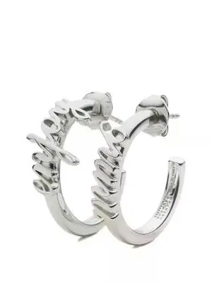 MAISON MARGIELA Lettering Hoop Earrings - Silver