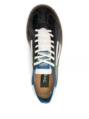 PURAAI Crocodile-embossed Striped Sneakers