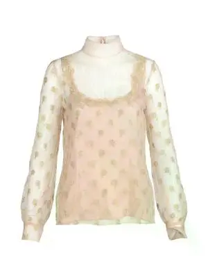 Valentino Garavani Floral-print High-neck Blouse