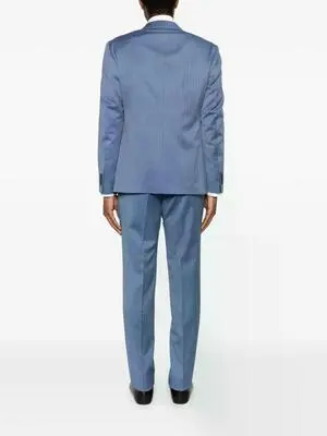 LUIGI BIANCHI MANTOVA Double-breasted Wool Suit - Blue