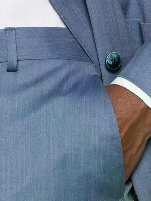 LUIGI BIANCHI MANTOVA Double-breasted Wool Suit - Blue