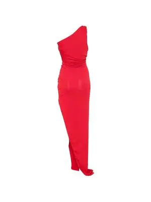 Rick Owens Aaliyah One-shoulder Draped Maxi Gown - Red