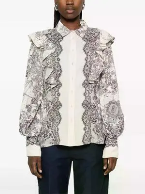 BLUGIRL Lace-print Shirt - Neutrals