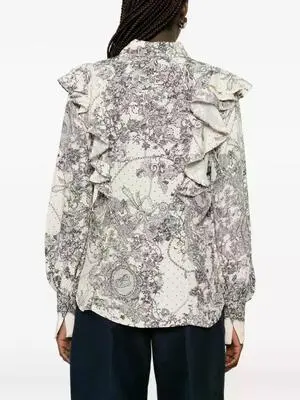BLUGIRL Lace-print Shirt - Neutrals