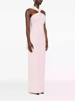 Solace London Halterneck Draped-scarf Maxi Dress - Pink