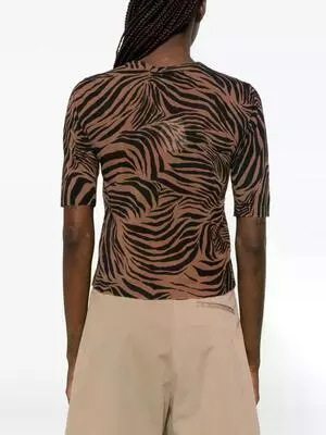 Max Mara Tago Zebra-print Knitted Top - Brown