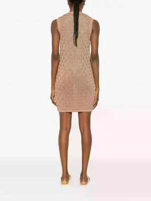 Elisabetta Franchi V-neck Knit Mini Dress - Neutrals