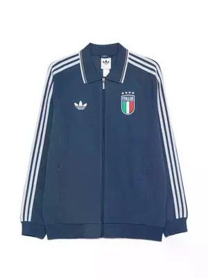 Adidas Stripe-detail Zip-front Sweatshirt - Blue