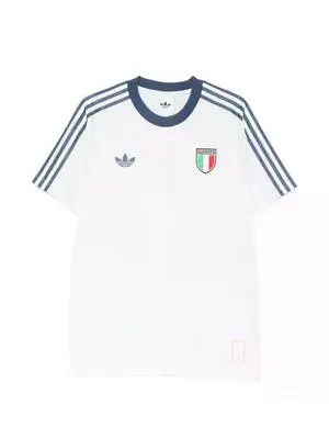 Adidas X Italia Three-stripe Crew-neck T-shirt