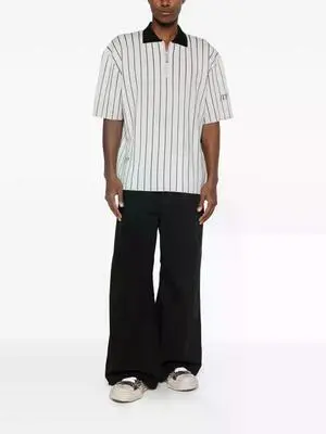 MADFRENZY Mf Striped Zip Polo Shirt