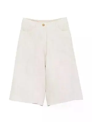 ALYSI Buttoned Wide Leg Shorts - Neutrals