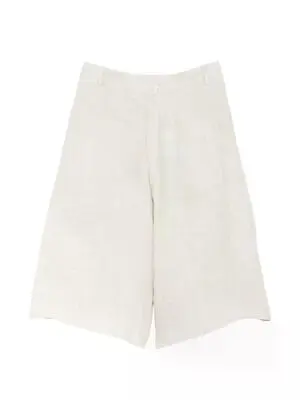 ALYSI Buttoned Wide Leg Shorts - Neutrals
