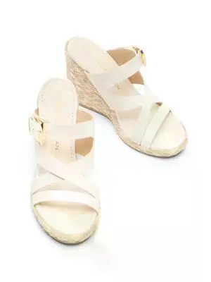 STUART WEITZMAN Sai Buckle-fastening Wedge Espadrilles - White