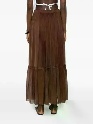 SOLOTRE Ruffled Skirt - Brown