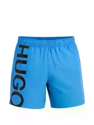 Hugo Logo Elasticated Swim Trunks - Blue