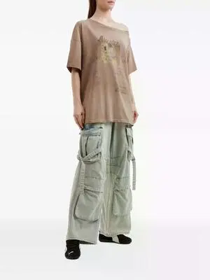 MUSIUM DIV. Printed Boat Neck T-shirt