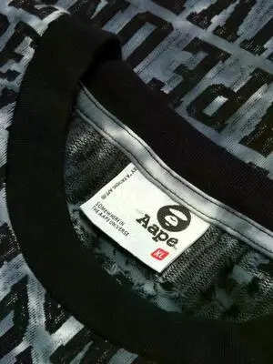 AAPE BY *A BATHING APE Patterned Crewneck T-shirt - Grey
