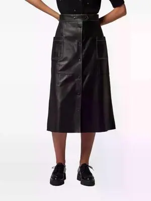 Paul Smith Buttoned Leather Midi Skirt